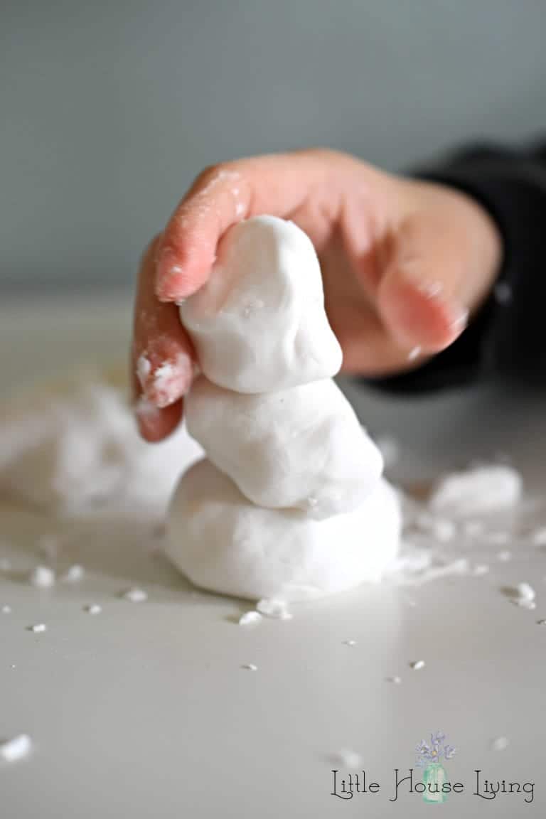 Homemade Snow Dough Recipe - Fun and Frugal - Little House Living