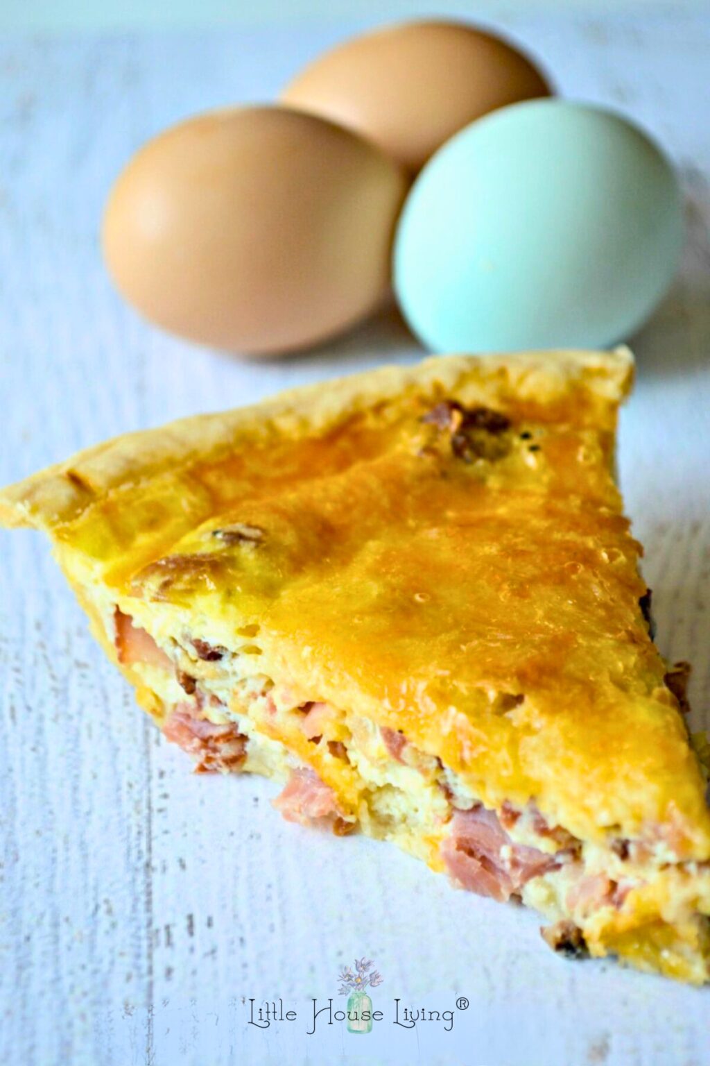 Simple Cheese and Bacon Quiche Recipe - Little House Living